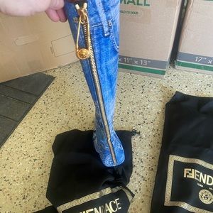 Versace | Shoes | Versace Fendace Boots Sz 5 | Poshmark